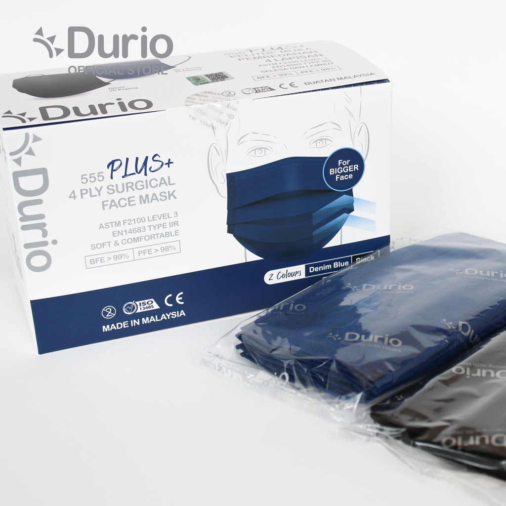 Durio Authorised Reseller Durio 555 PLUS+ 4 Ply Surgical Face Mask ...