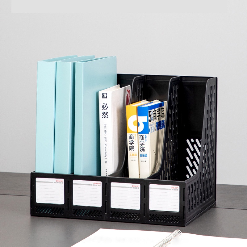 Deli 3/4 A4 Tier File Organize Box Magazine Document Organizer Desktop ...