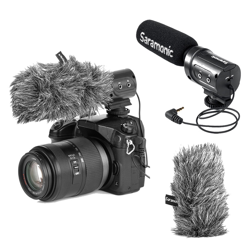 Saramonic SR-M3 On-Camera Shotgun Microphone Furry Windscreen with ...
