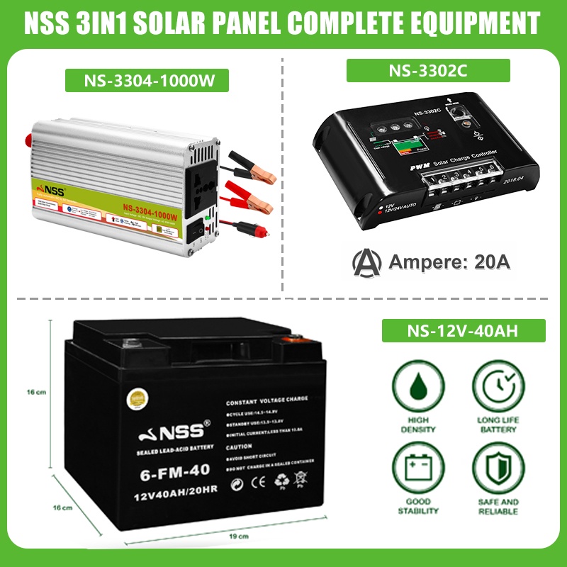 NSS solar set package 12V solar battery solar controller charger ...