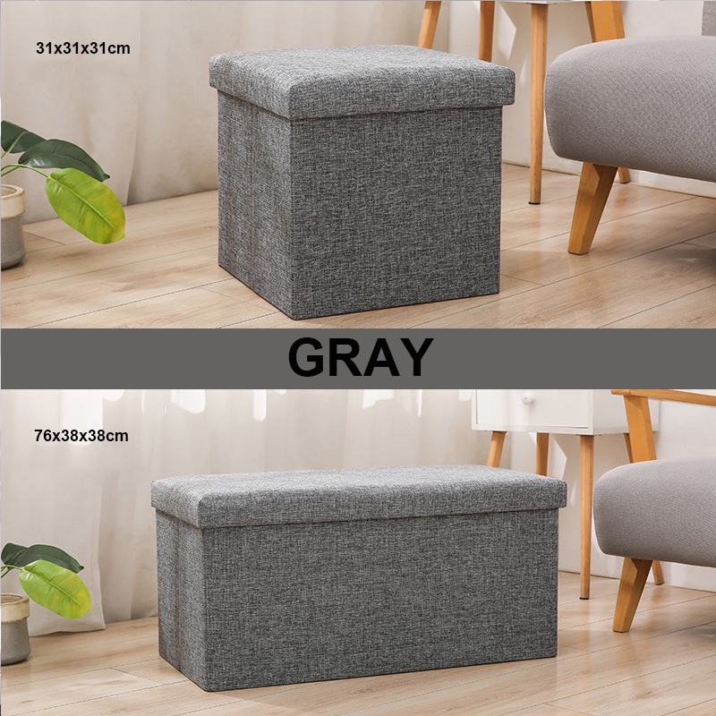 Omax Cotton and Linen Storage Stool Can Sit on Adult Sofa Stool ...