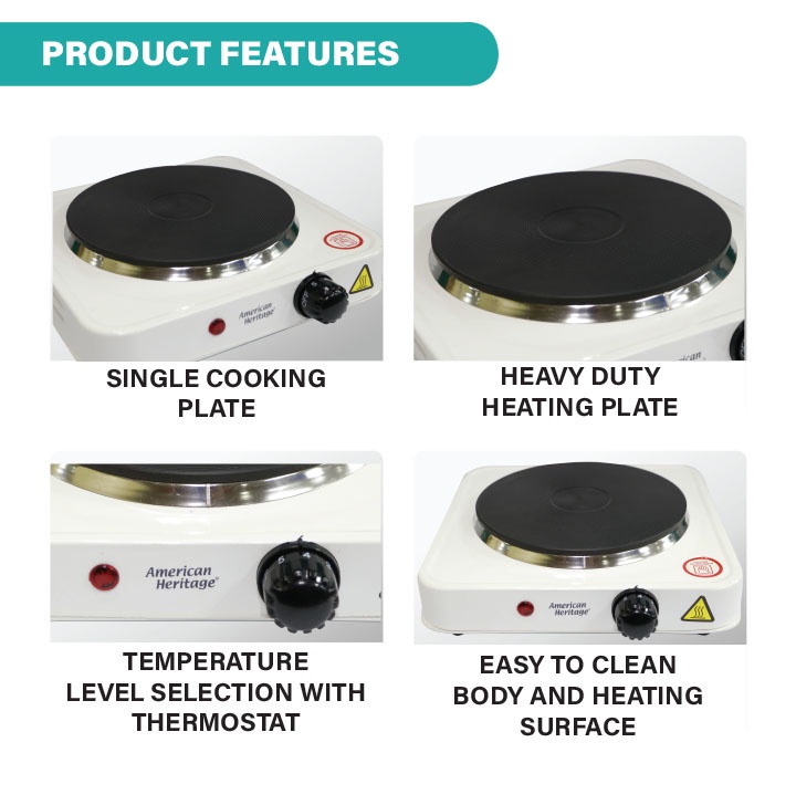 American Heritage Single Hot Plate Electric Stove HEHP-6027 | Shopee ...
