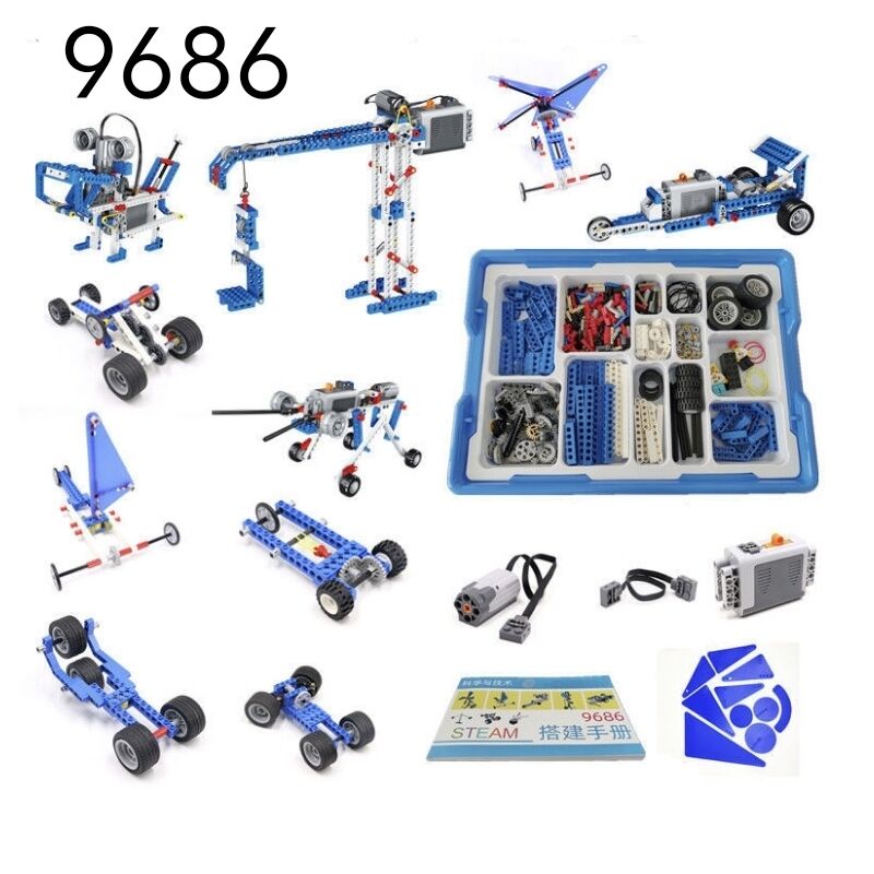 9686 Teaching Aids Set Robot Building Blocks Science Technology Power Machinery Group Children's ...