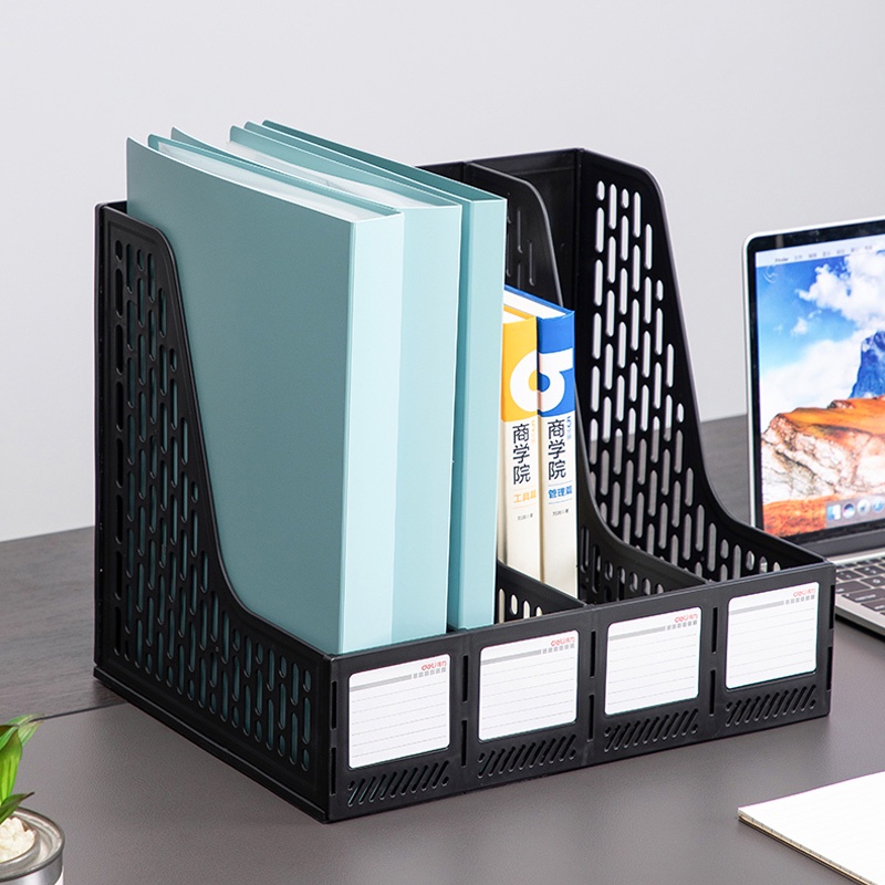 Deli 3/4 A4 Tier File Organize Box Magazine Document Organizer Desktop ...