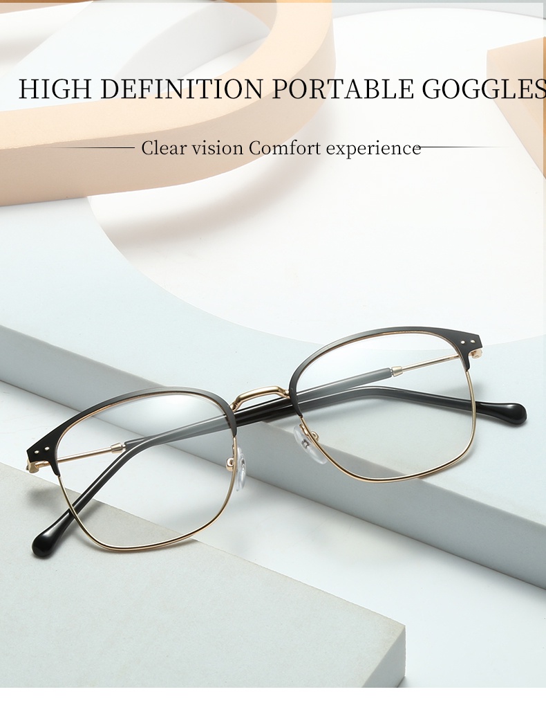 (Free Case) Photochromic Anti Radiation Eyeglass For Men Women Metal ...