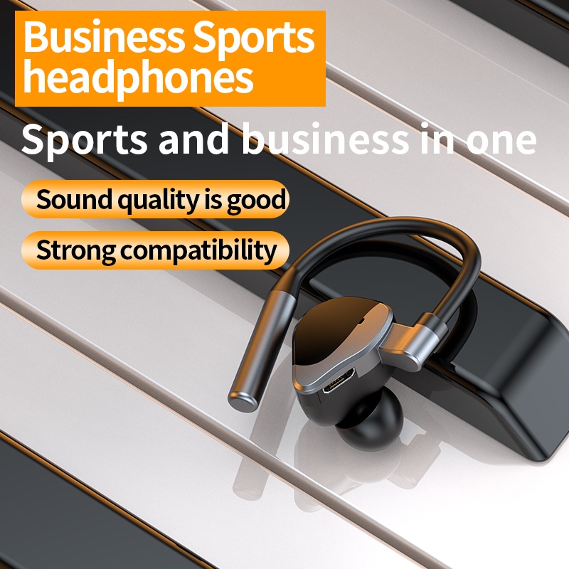 Business Bluetooth Headset Wireless Sports Single Ear Earphones Mini ...