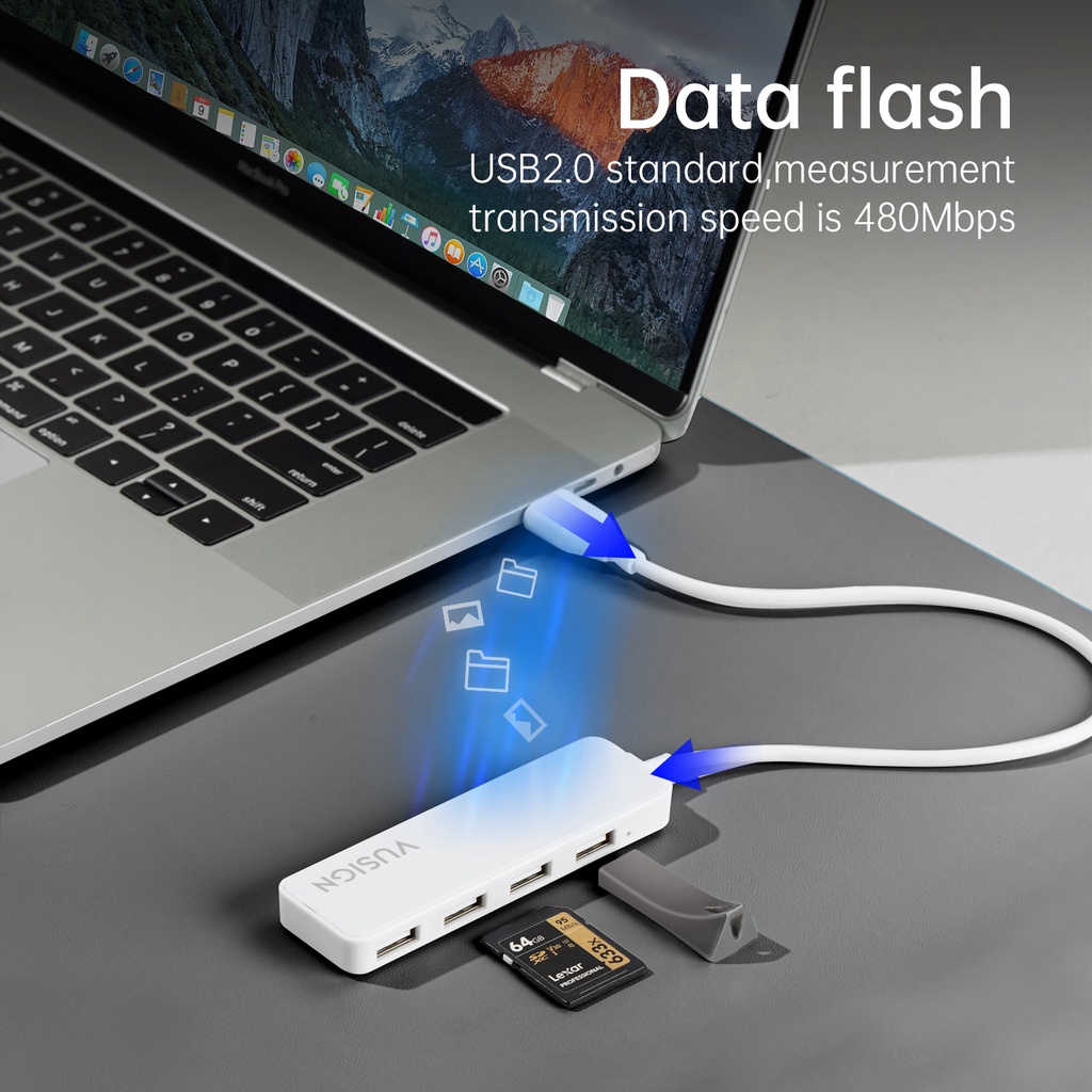 Deli 3 USB 2.0 Ports Hub Compatible With 3.0 Ports Plug And Play Otg ...