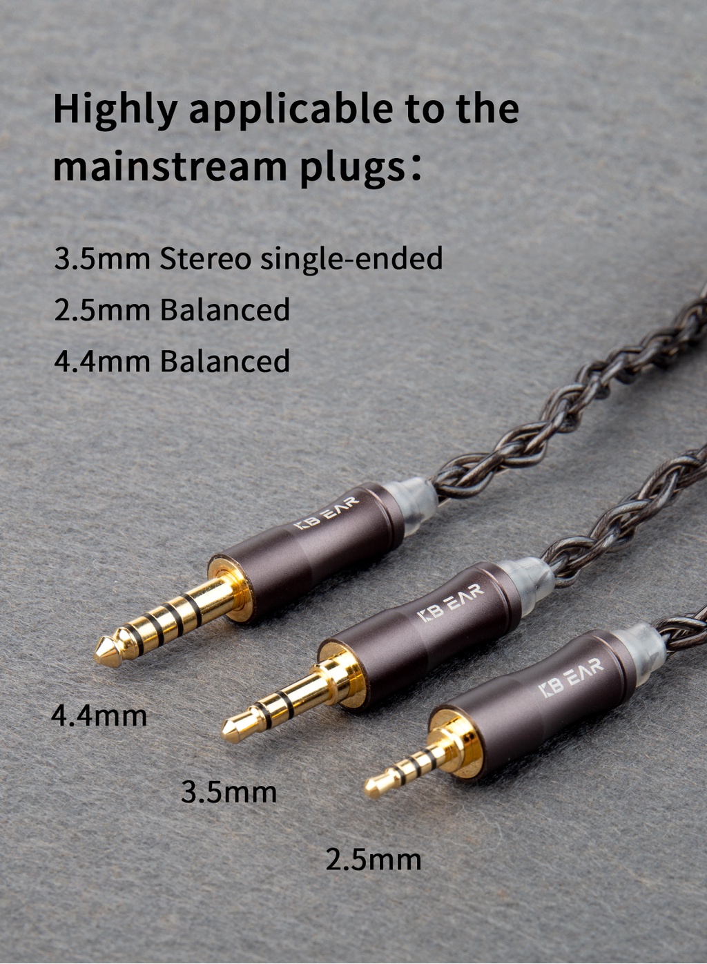 KBEAR Hazy 6N Graphene+Copper-Silver Alloy Mixedly Braided Upgrade Cable MMCX/2Pin Connector 3 ...