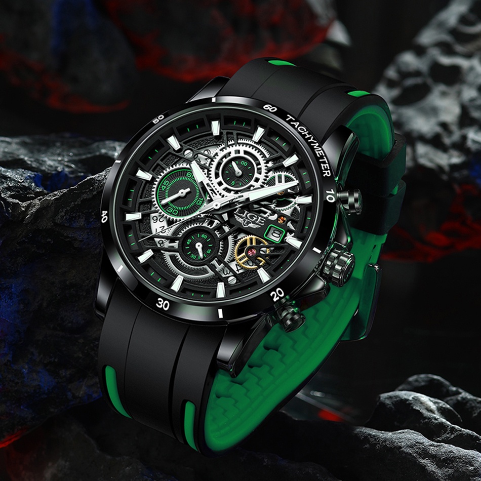 LIGE men's wristwatch fashion original design dial 30m waterproof ...