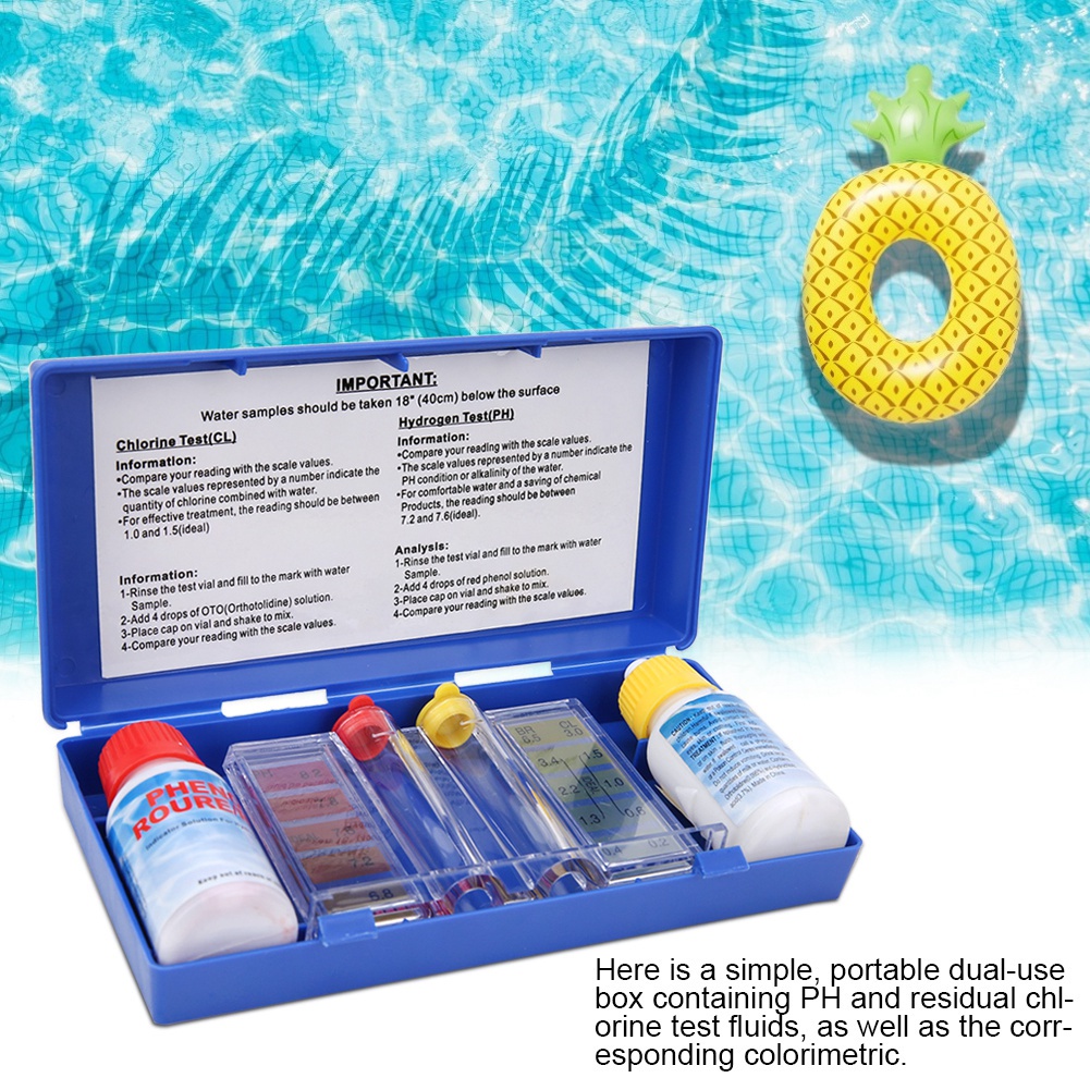 Reeopee Pool Chlorine For Swimming Pool Water Test Kit Aquarium Pool PH ...