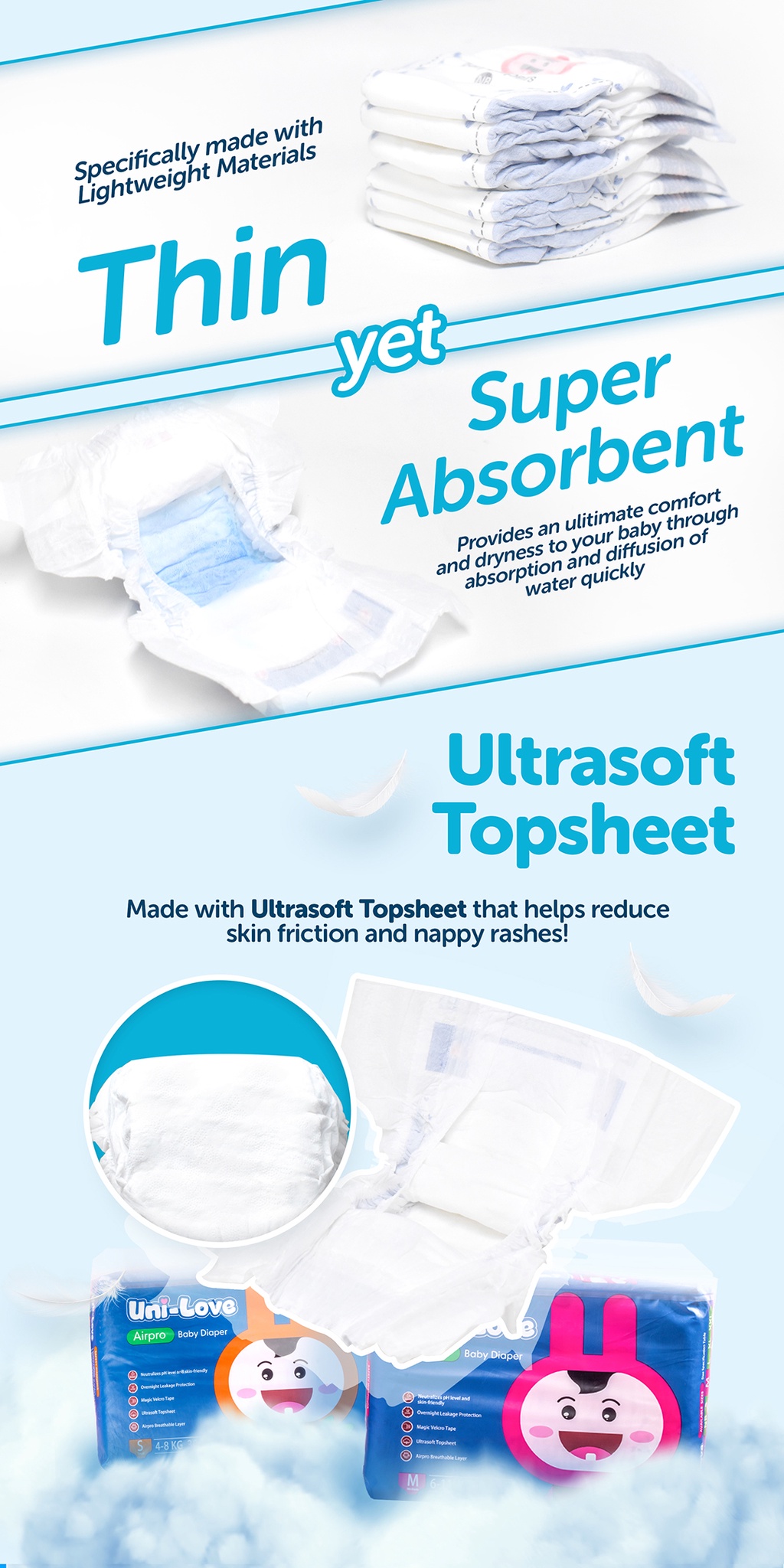 Uni-Love Airpro Baby Diaper 64's (Newborn) Pack of 1 | Shopee Philippines