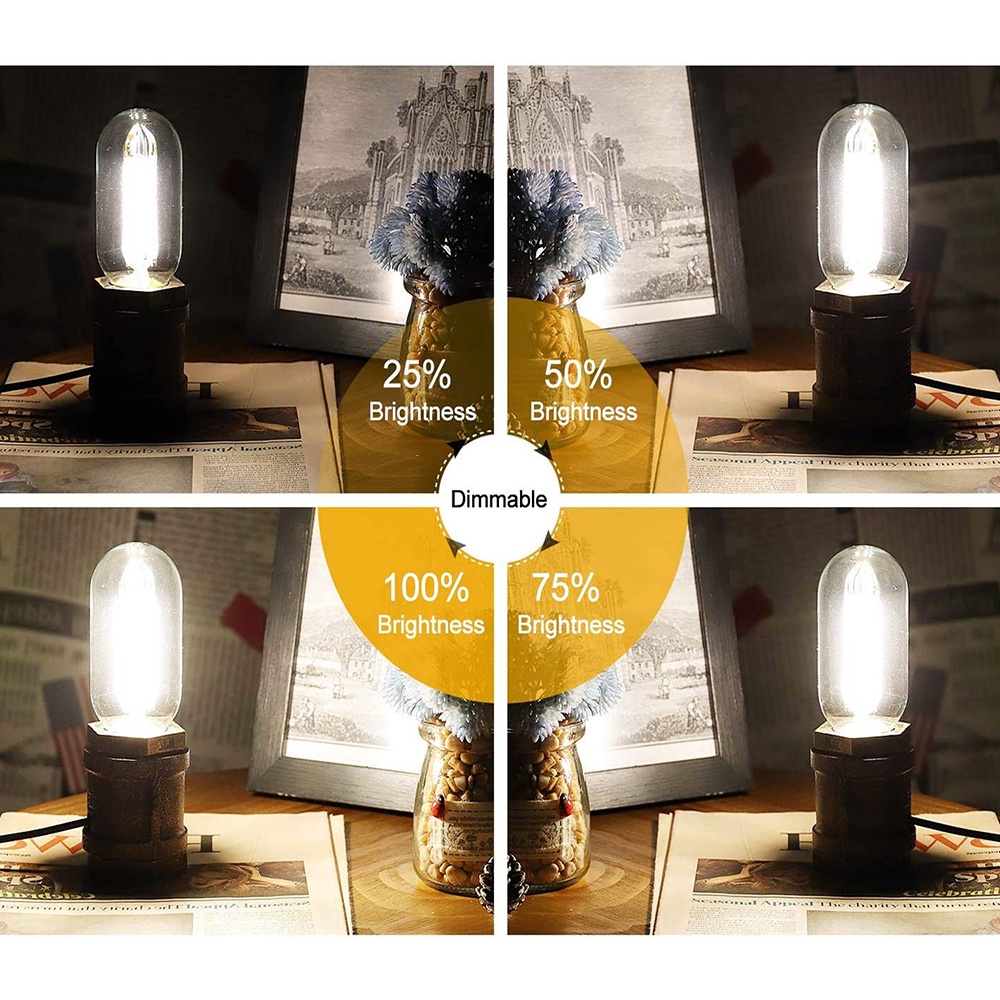 E27 LED Filament Bulb 4W 6W T45 Vintage Edison LED Bulbs 220V 2700K Wam ...