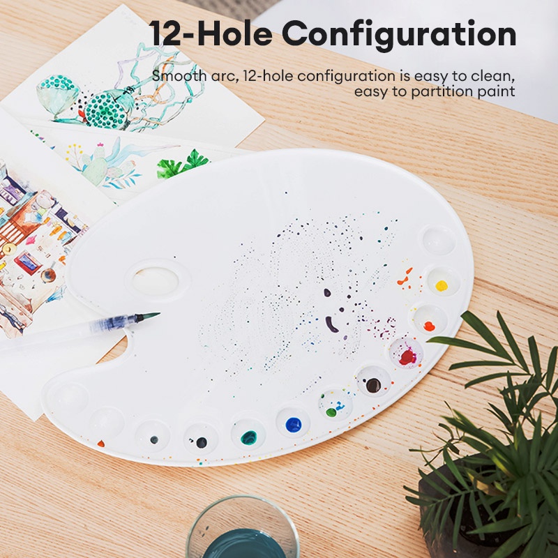 Deli 12 Gird Painting Palette Coloring Mixing Plate Color Mixed Oil ...