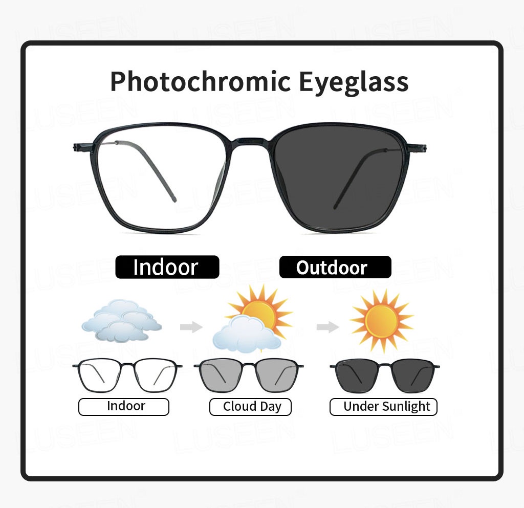 LUSEEN Anti Radiation Photochromic Anti Blue EyeGlass For Woman And Men ...