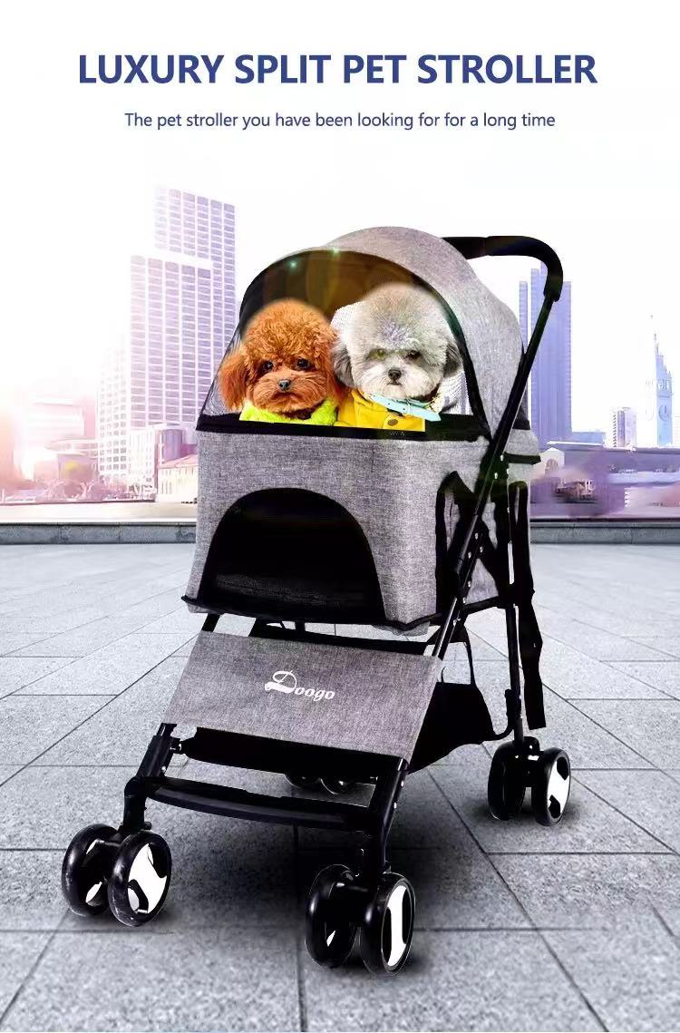 Doogo Pet Stroller Separable Dog Four-Wheeled Outing Detachable Handbag ...