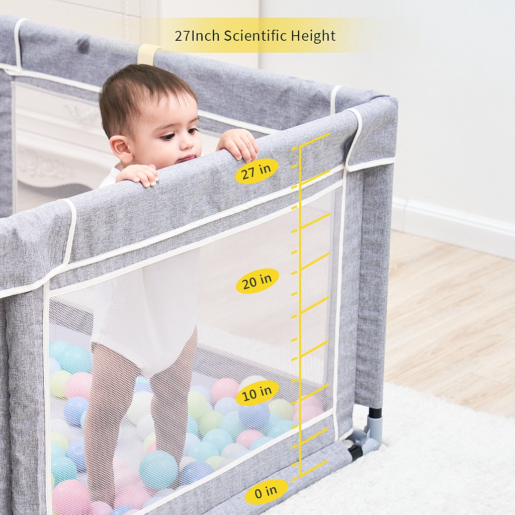 NIVICO BEBE Big Playpen For Baby Indoor Breathable Mesh Playfence ...
