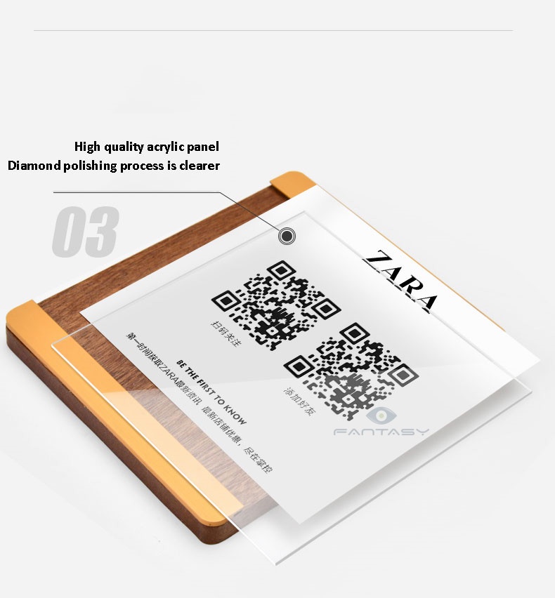 SVIAO Creative Solid Wood QR Code Table Card Display Ad Photo Frame ...