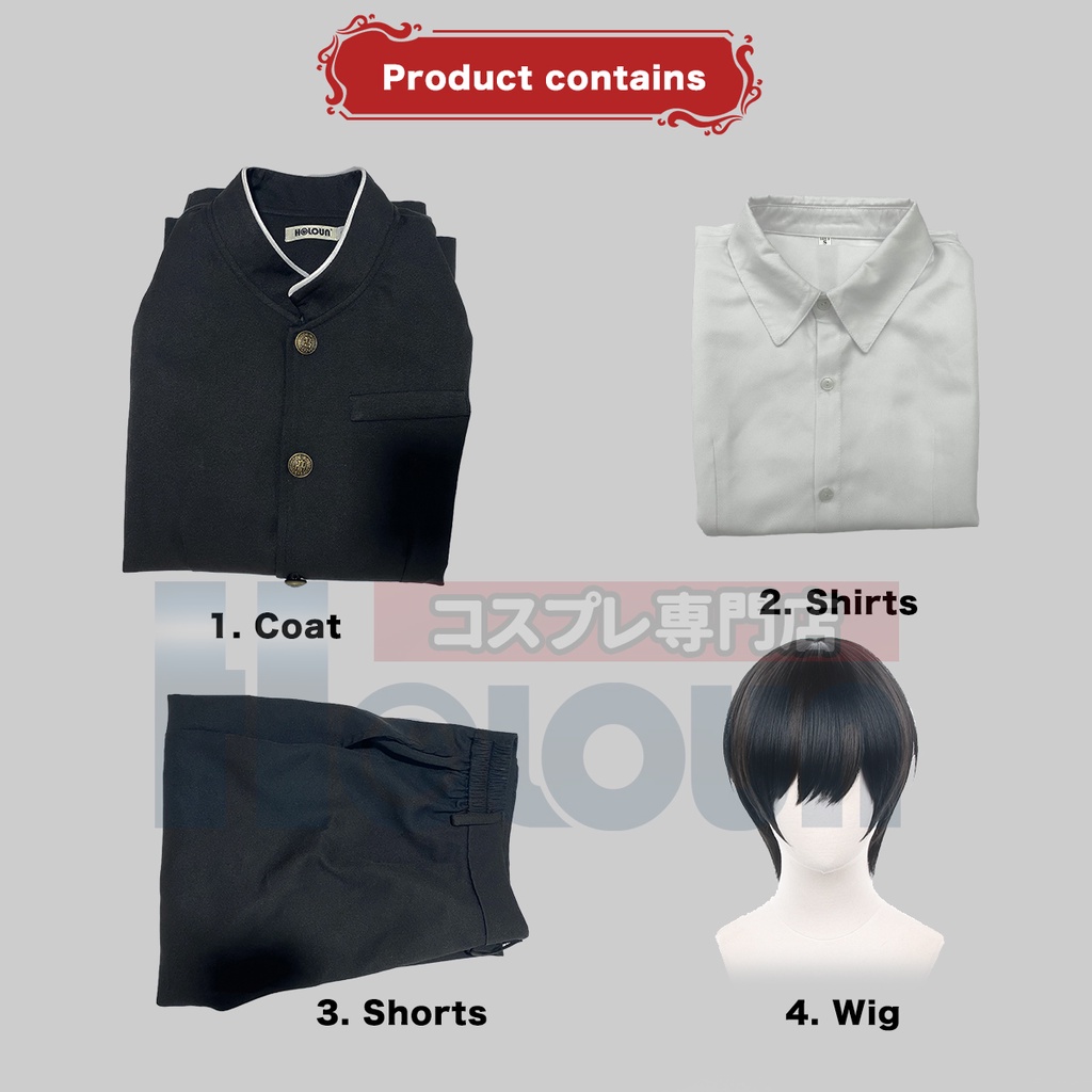 HOLOUN Anime Chainsaw Man Cosplay Costume Denji Yoshida Hirofumi Black ...