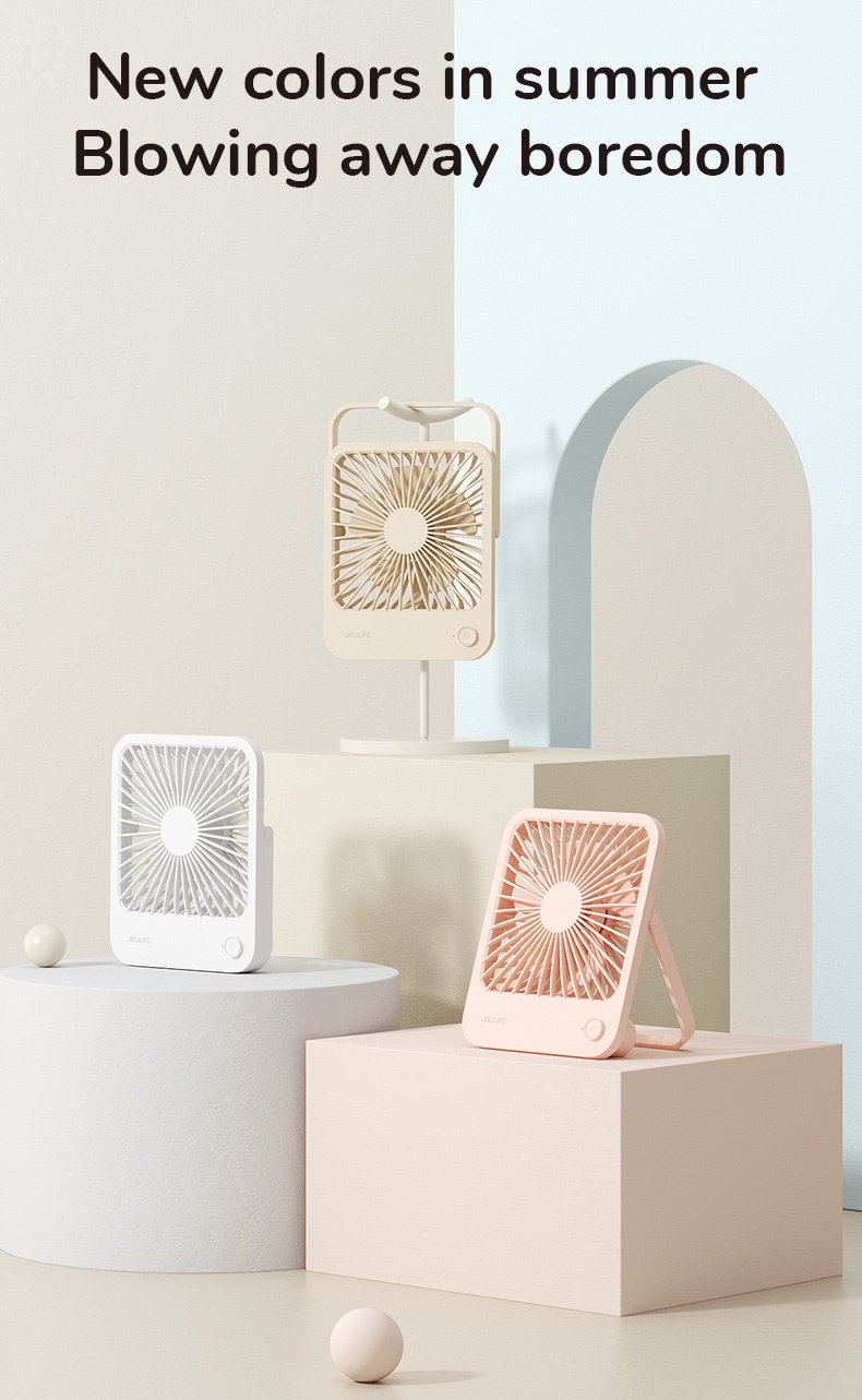 JISULIFE Desk Fan Life1 Personal Fan 4 Speeds Strong Wind Rechargeable ...