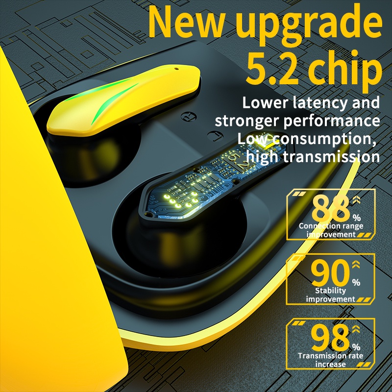 2022 Bumblebee TWS Bluetooth 5.2 Headset Gaming Wireless Earbuds Stereo ...