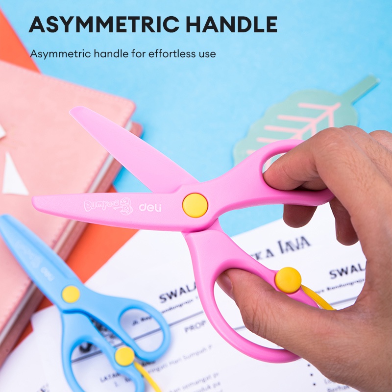 Deli Plastic Scissors Paper Cut Handmade Scissors for Kids Children ...