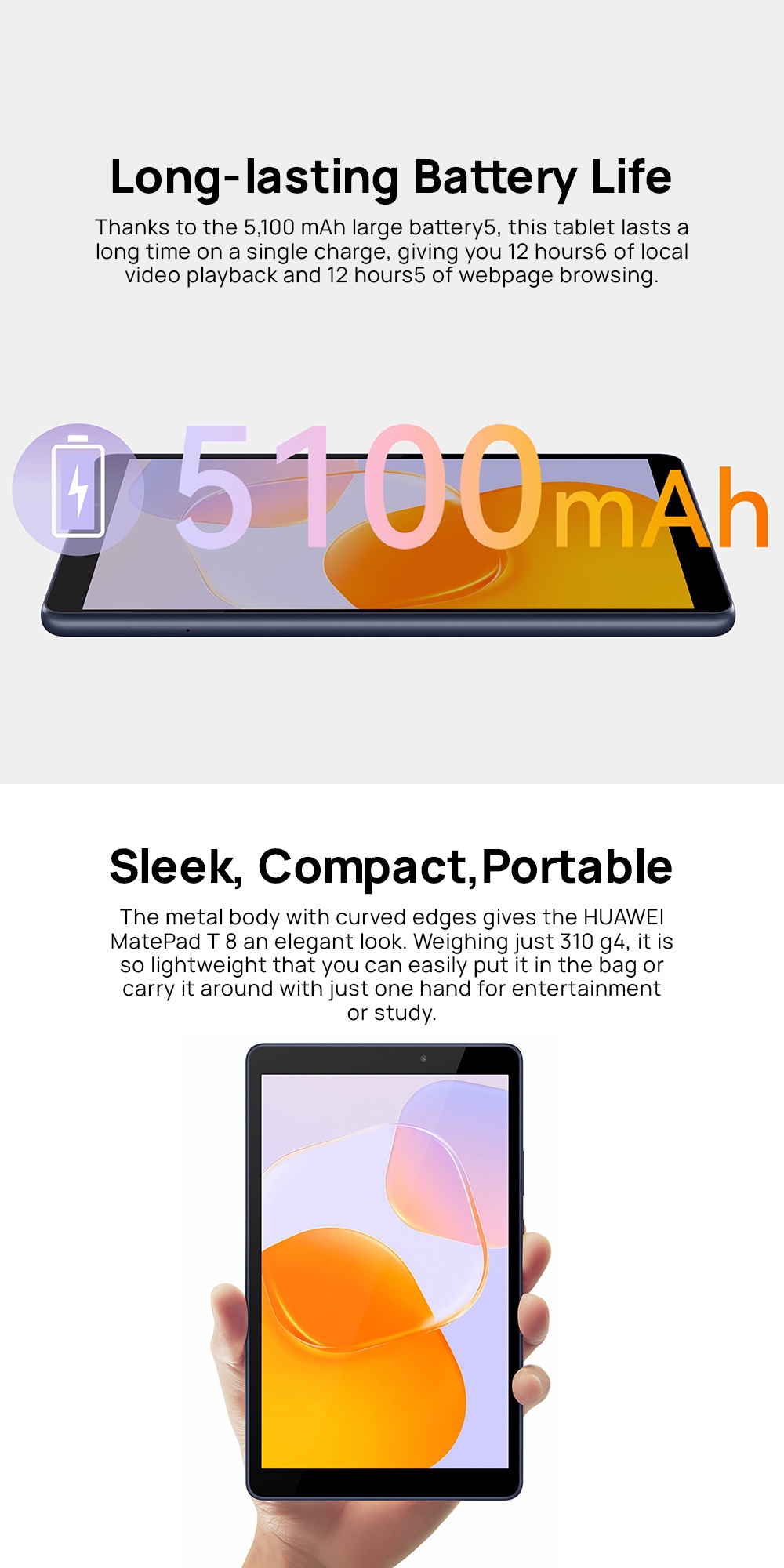 HUAWEI MatePad T 8 LTE Tablet | 3GB RAM + 32GB ROM | MTK MT8768 | 8.0 ...