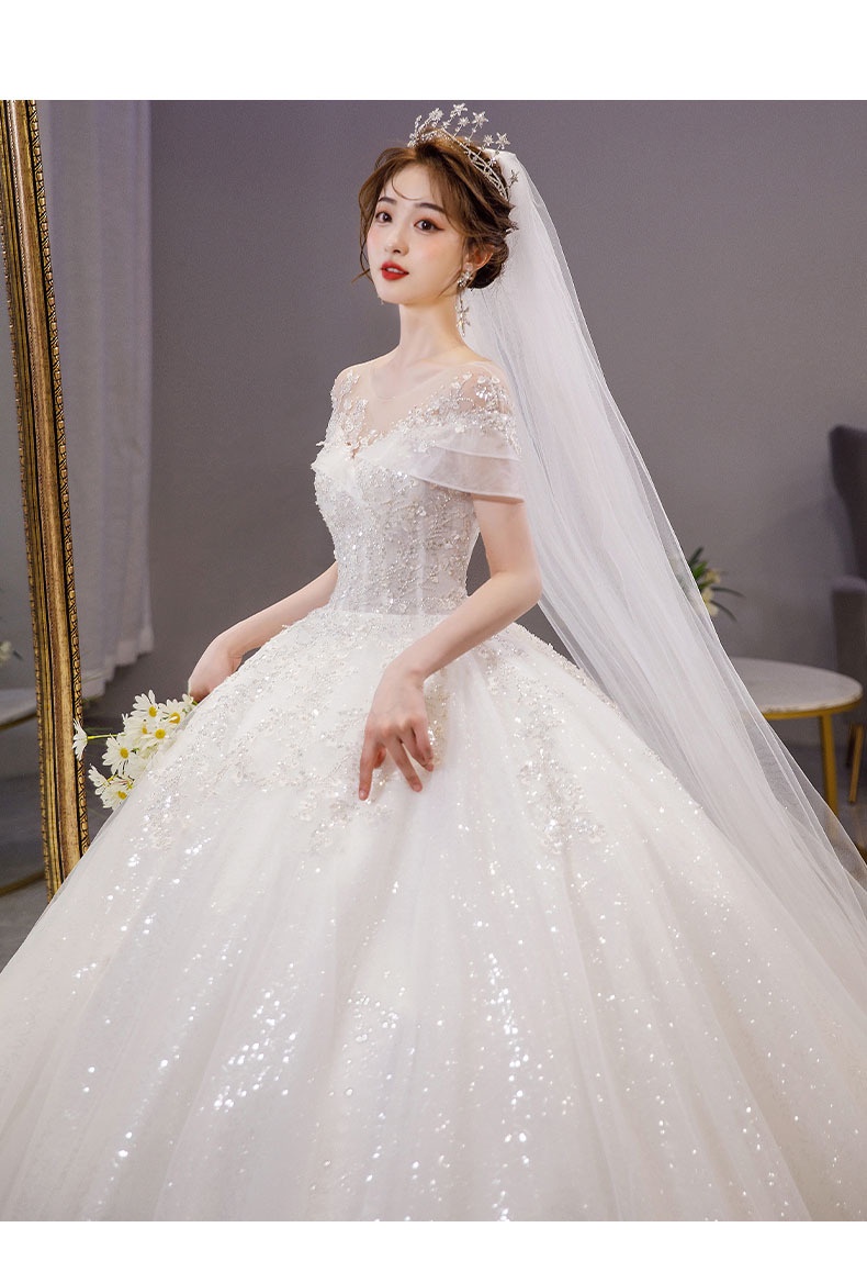Off Shoulder Wedding Dress Gown New Main Dress Bride's Summer French ...