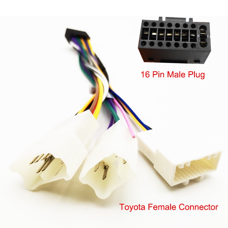 Android Radio Wiring Harness Connector Car Head Unit 16 Pin Cable ...