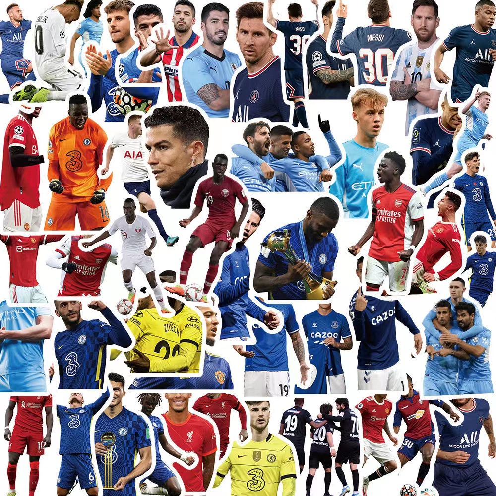 50 Pieces/set of World Cup Star Team Logo Stickers Cartoon Football ...