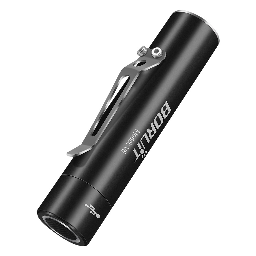 BORUiT V5 LED Portable Mini Flashlight XM-L2 Super Bright Type-C ...