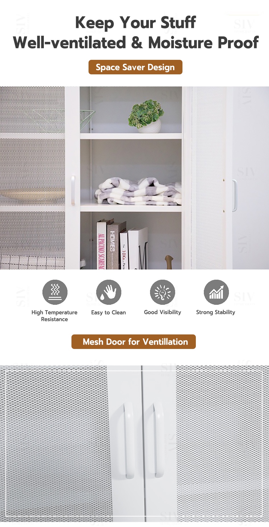 Siv Kitchen Cabinet Furniture Sideboard Rack Storage Shelf Organizer ...