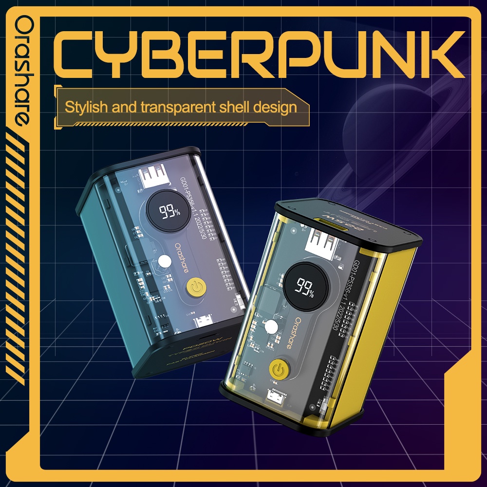 Orashare OT20 /OT20CL 20000mAh Powerbank Compact Transparent PD 20W ...