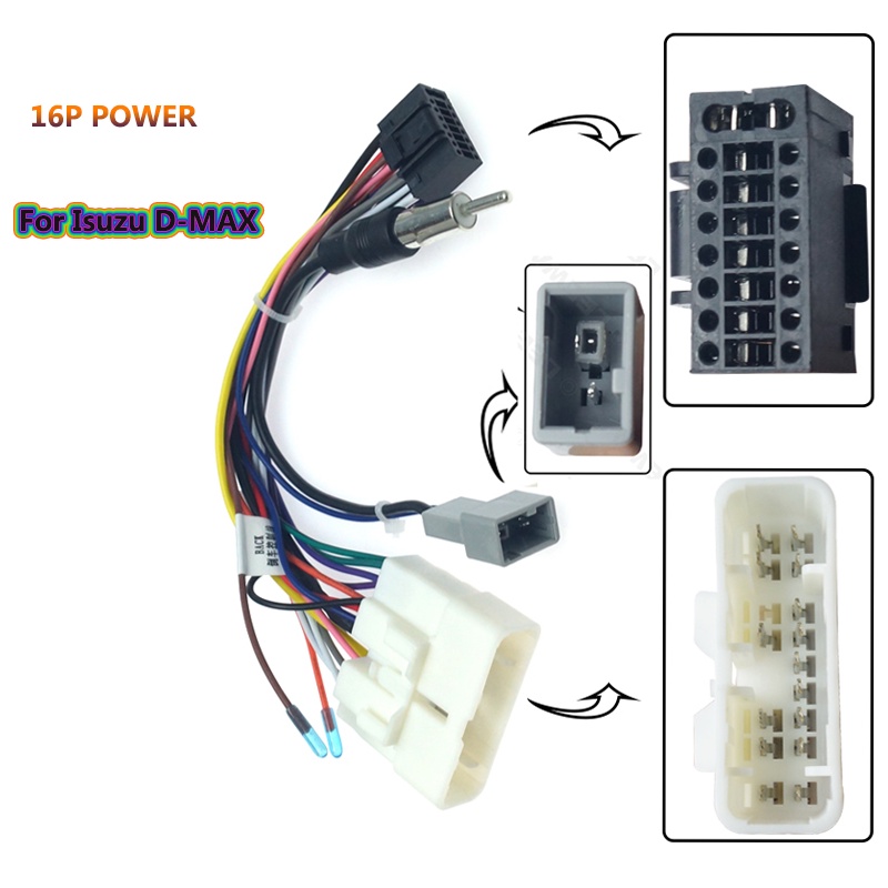Car Android Multimedia Connector Type:16-pin To 16-Pin for Isuzu D-MAX ...