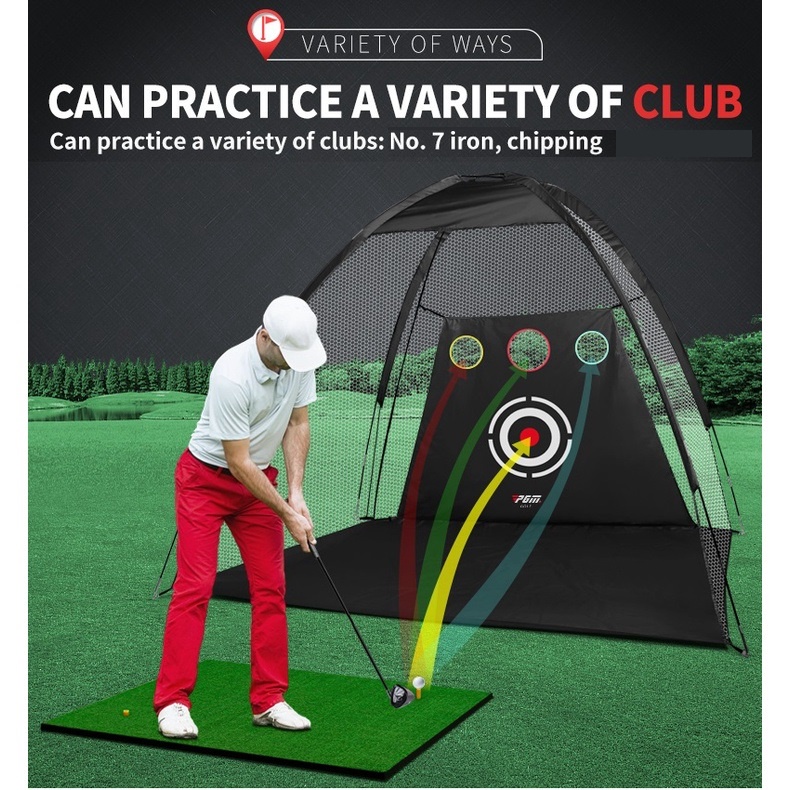 PGM GOLF folding 3m adult golf practice net with target cloth suitable ...