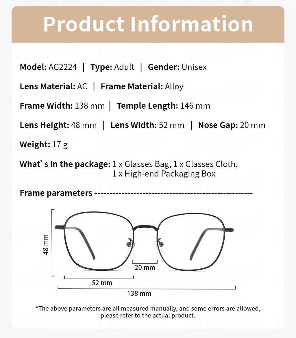 LUSEEN Anti Radiation Eyeglass For Woman And Men Photochromic ...