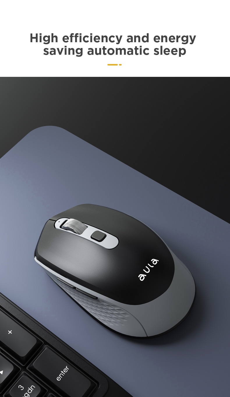 AULA AC203 Wireless Keyboard & Mouse Combo | Full-sized | 10M Wireless Distance | 5 Keys + DPI ...