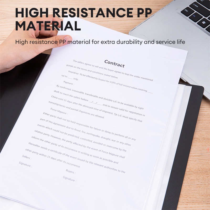 Deli A4 File Folder 40Pages Loose-Leaf Document Storage Display Book ...