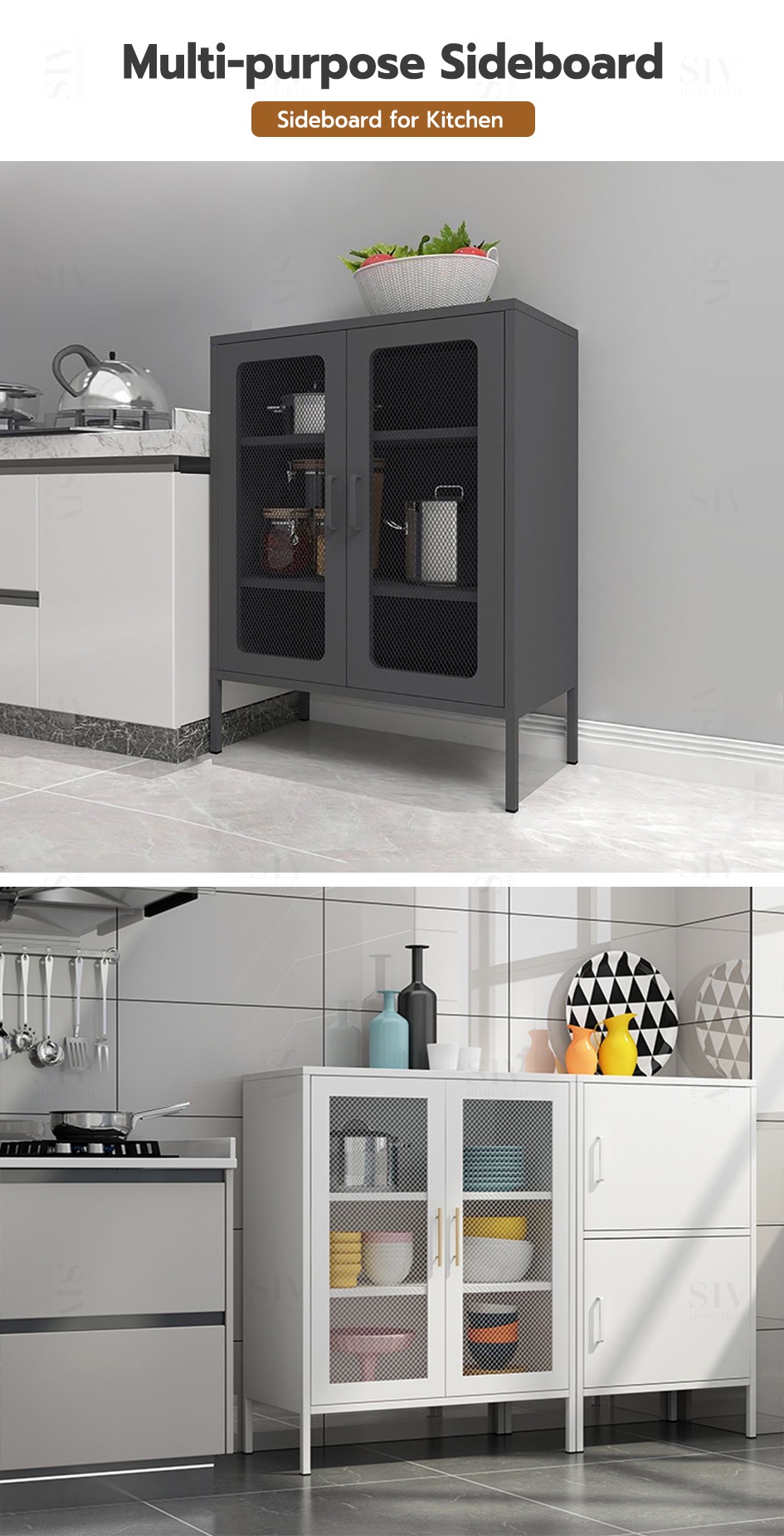 Siv Kitchen Cabinet Furniture Sideboard Rack Storage Shelf Organizer ...