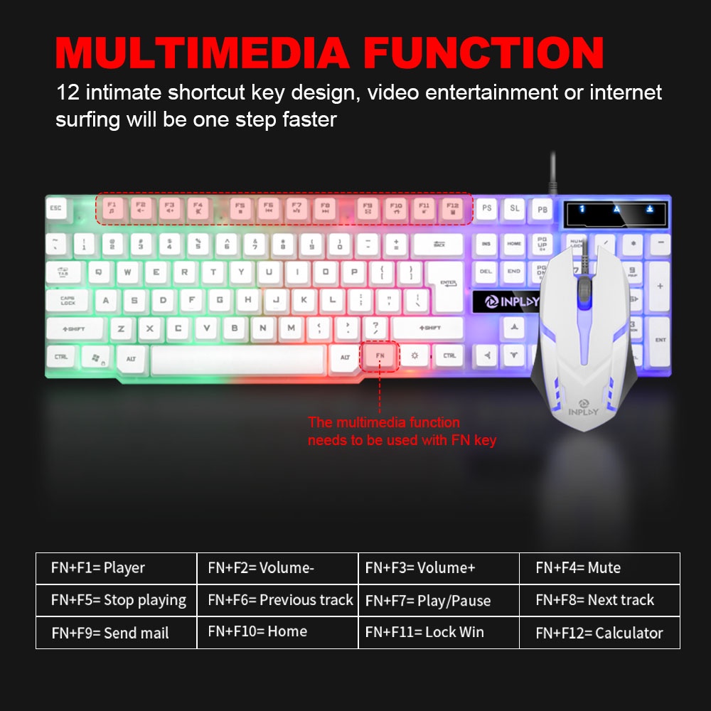 Inplay STX200 | White Keyboard and Mouse Bundle | White | Inplay by EJD ...