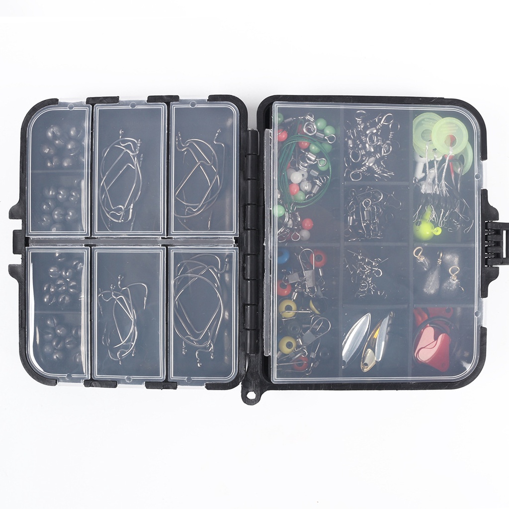 188 Pieces Fishing Accessories Set Including Swivel Crank Hook Lead ...