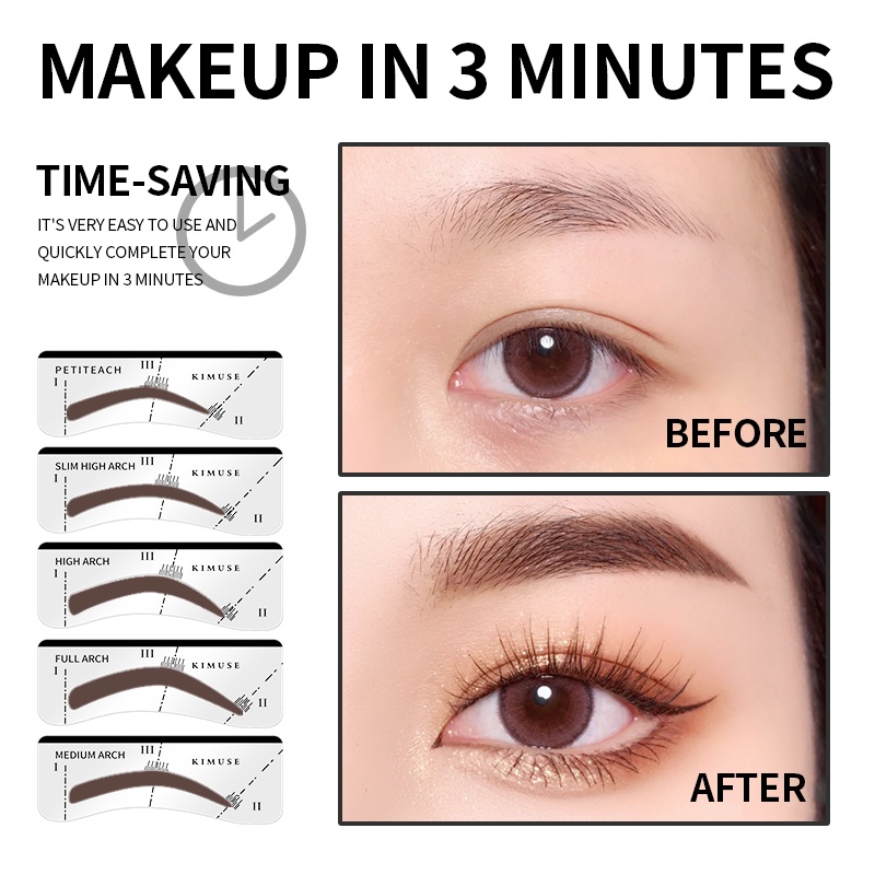 KIMUSE 5 PCS Eyebrow Stencil Reusable Shaping DIY Eyebrow Template ...