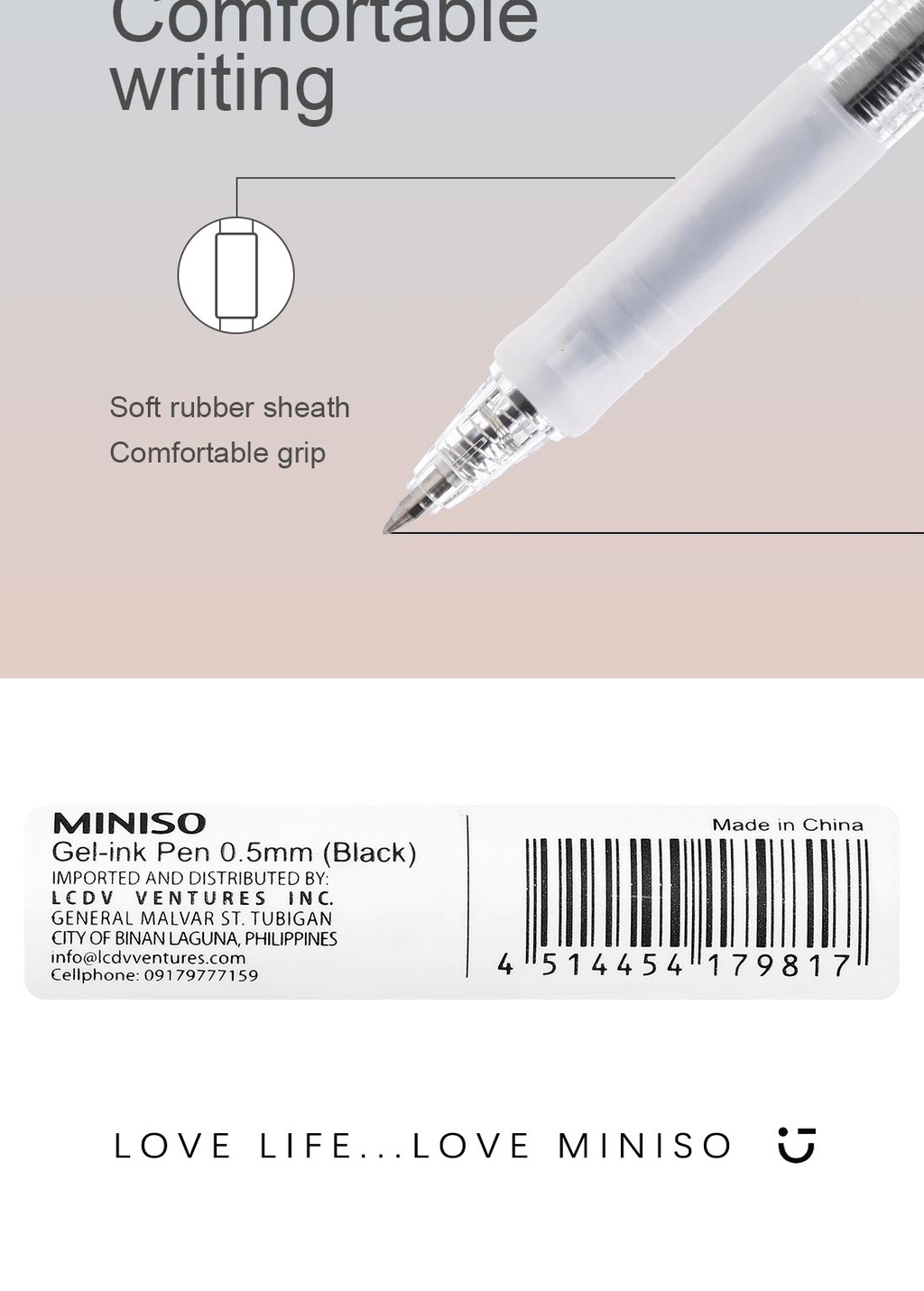 MINISO Gel Ink Pen 0.5MM Black | Shopee Philippines