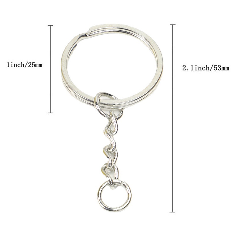 3pcs/lot Metal Keychain Parts Key Chains with Four-links 25mm Open Jump ...