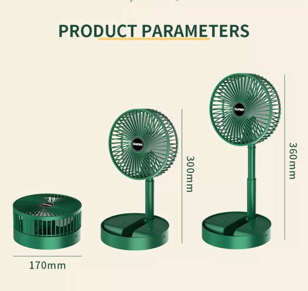 180° Rotation Rechargeable Telescopic Folding Fan with Phone Holder ...