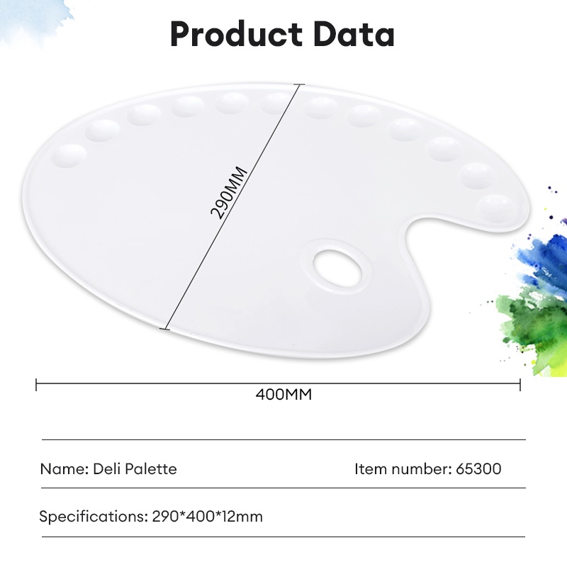 Deli 12 Gird Painting Palette Coloring Mixing Plate Color Mixed Oil ...