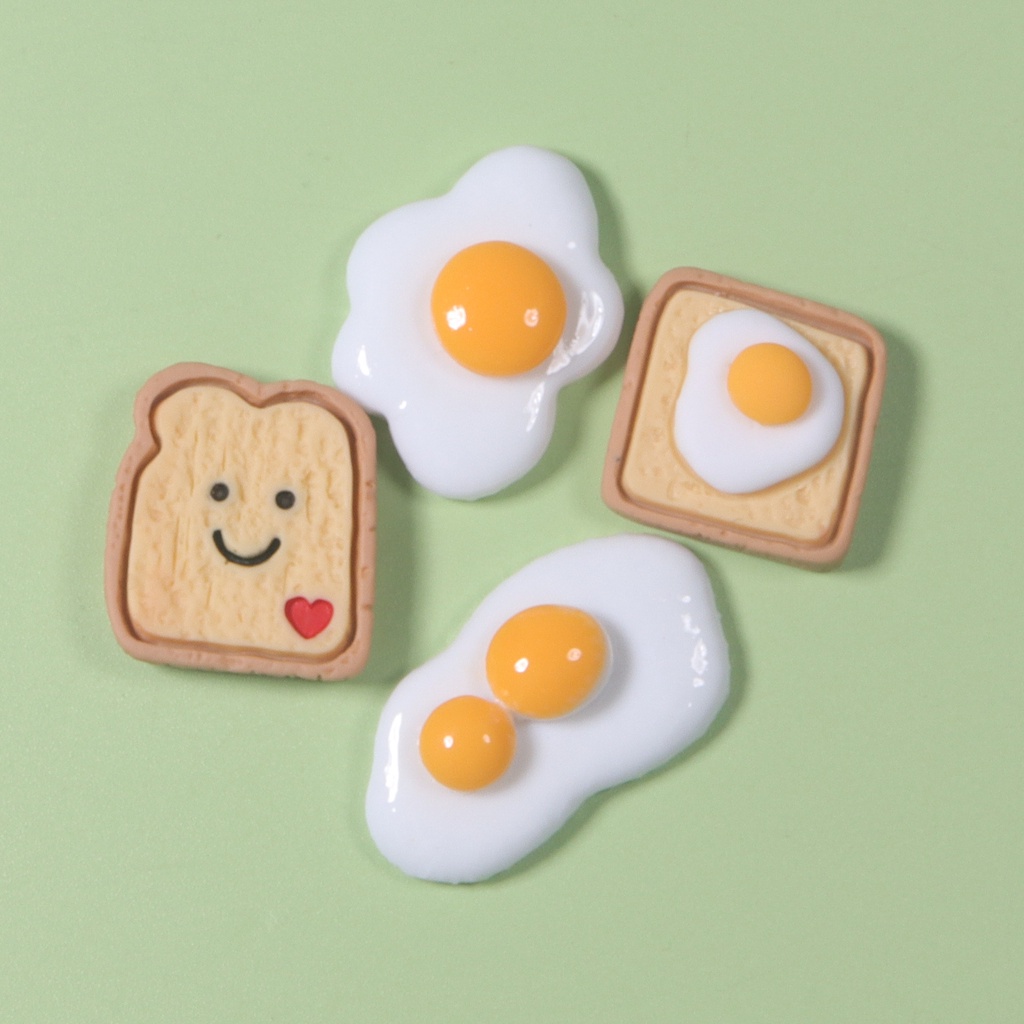 Cartoon Bread Food Jibits Charm Toast Croc Jibbits Fried Egg Jibitz ...