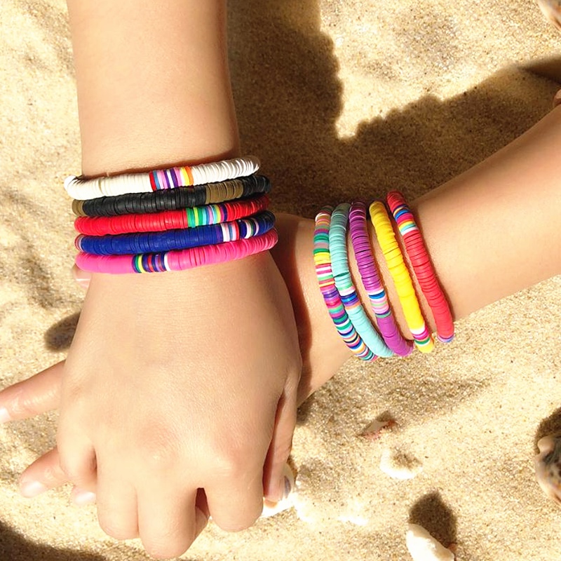 1Pc/40cm polymer clay spacer beads long chain for DIY jewelry making ...