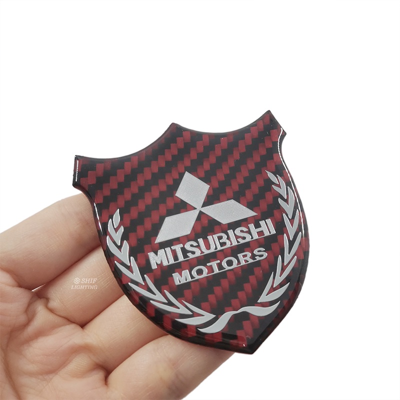 1 x High Quality Carbon Fiber MITSUBISHI MOTORS Logo Car Auto Rear Side ...