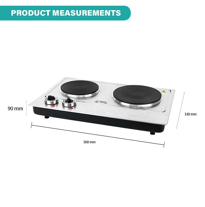 American Heritage Stainless Steel Body Double Hot Plate Electric Stove ...