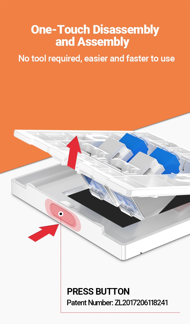 AMPCOM Fiber Optic Angled Wall Plate LC SC FC ST Simplex Duplex FTTH ...